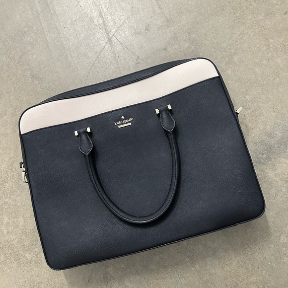 kate spade | Bags | Kate Spade Laptop Bag Brief Case Blackcream | Poshmark